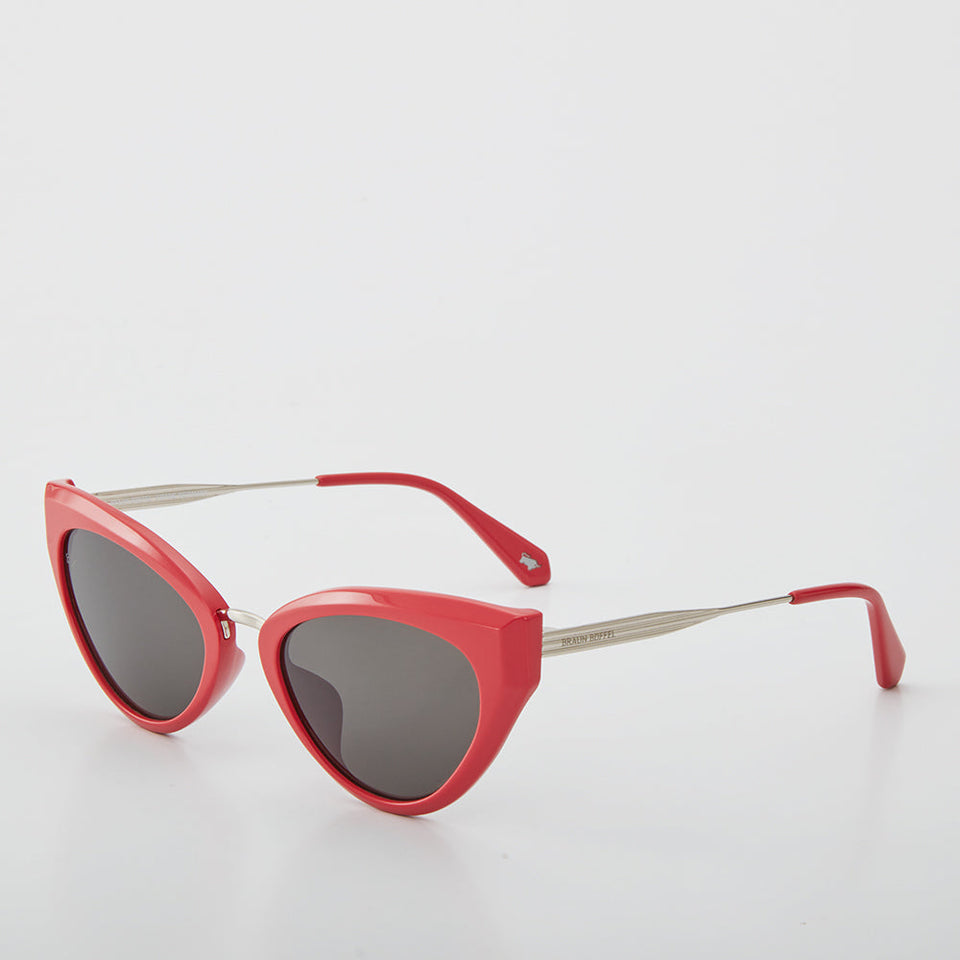 CHARIS CAT EYE SUNGLASSES WITH GREY LENS IN GREY PINK – Braun Büffel ...